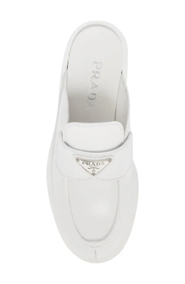 Prada Logo Platform Loafer Mule