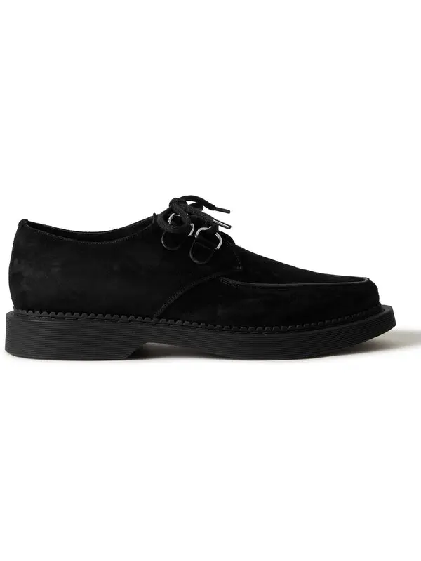 Saint Laurent Anthony Suede Derby Shoes - Black | Editorialist