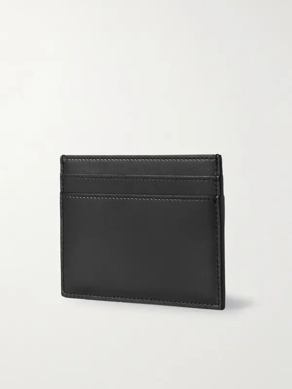 Saint Laurent Logo-appliquéd Leather Cardholder - Black