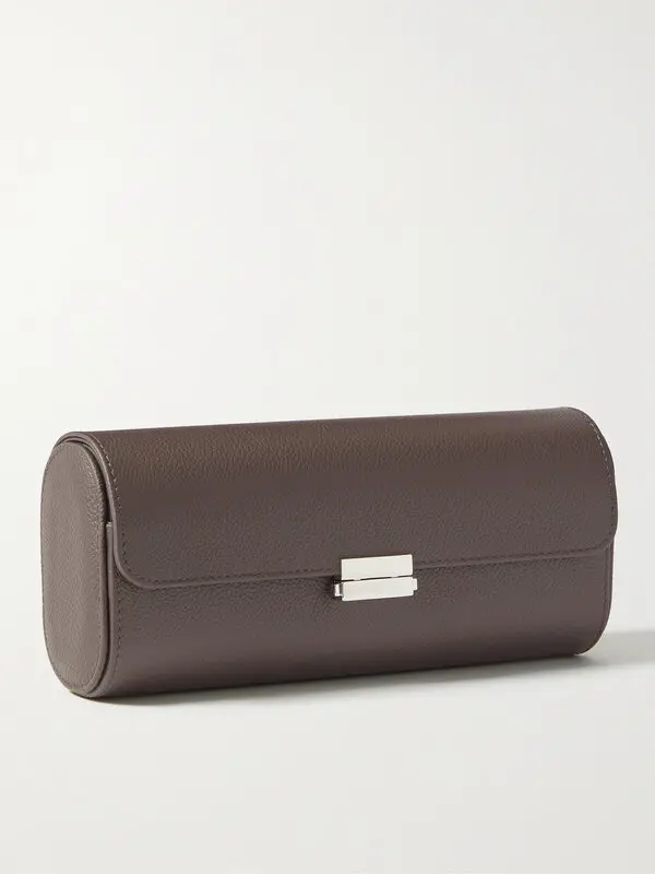 SCATOLA DEL TEMPO Full-grain Leather Watch Roll - Brown