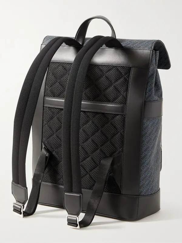 【未使用】MONTBLANC M_GRAM 4810 ミディアム 革 黒 Montblanc M_gram 4810 Logo-Print Coated-Canvas And Leather