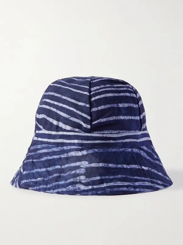 POST-IMPERIAL Beaded Striped Cotton Bucket Hat