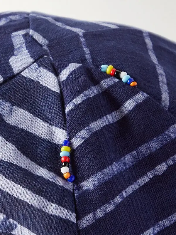 POST-IMPERIAL Beaded Striped Cotton Bucket Hat