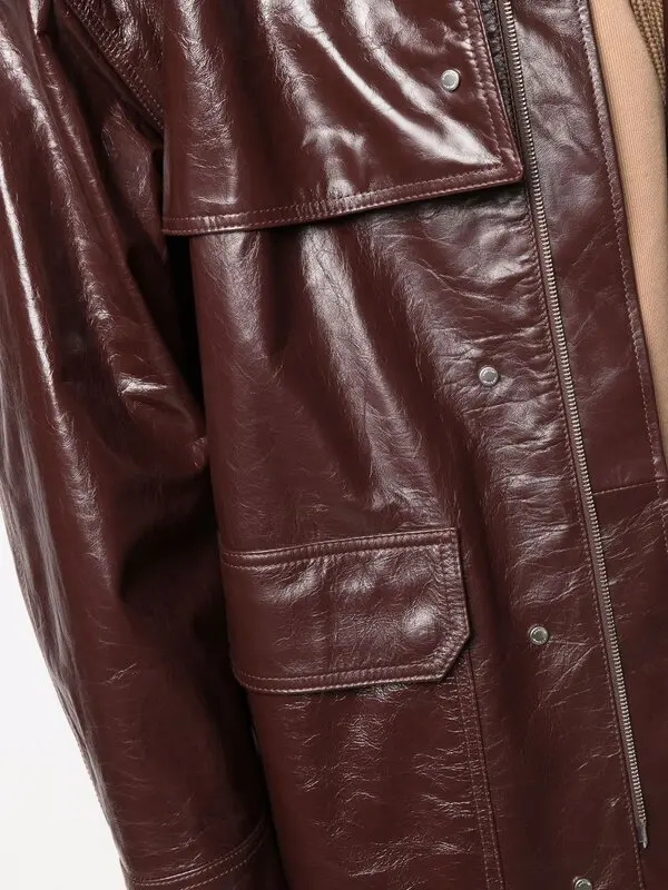 AMBUSH Zipped-up Leather Overcoat