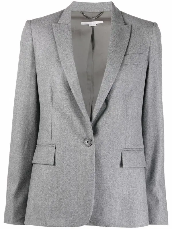 Stella McCartney Single-breasted Wool Blazer - Grey