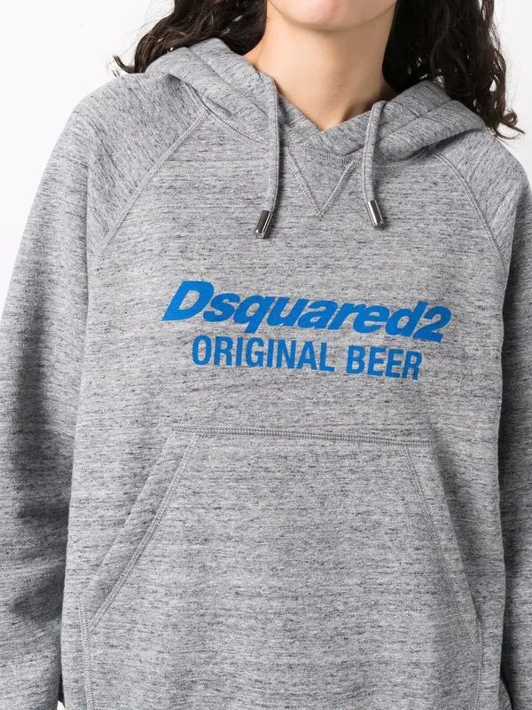 Dsquared2 Logo-print Cotton Hoodie - Grey