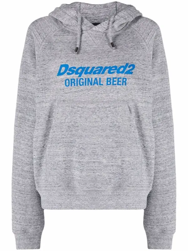 Dsquared2 Logo-print Cotton Hoodie - Grey