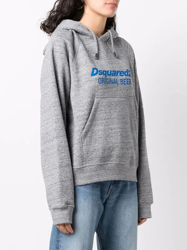 Dsquared2 Logo-print Cotton Hoodie - Grey