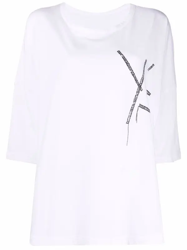 Y’s Stitched Logo T-shirt - White