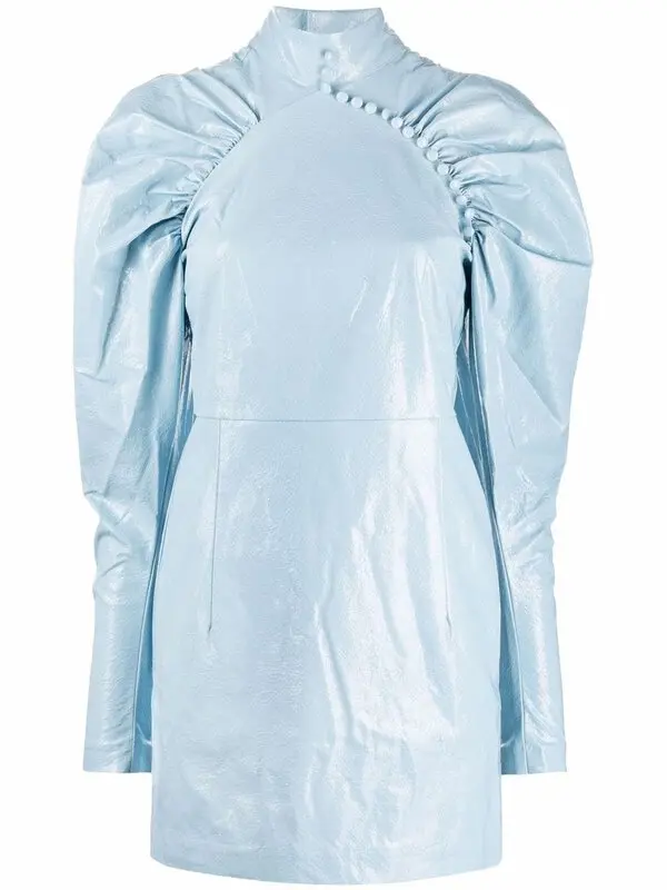 ROTATE BY BIRGER CHRISTENSEN Kim Puff-sleeve Dress - Blue
