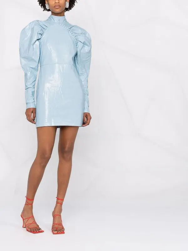 ROTATE BY BIRGER CHRISTENSEN Kim Puff-sleeve Dress - Blue