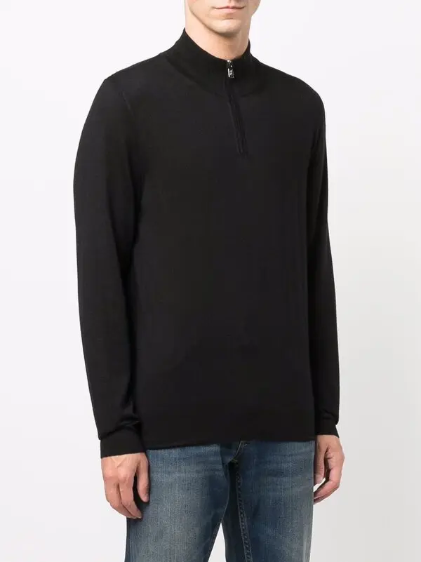 Fedeli Roll-neck Rib-trimmed Jumper - Black