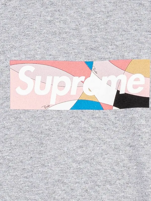 Supreme X Emilio Pucci Box Logo Crew Neck T-shirt - Grey