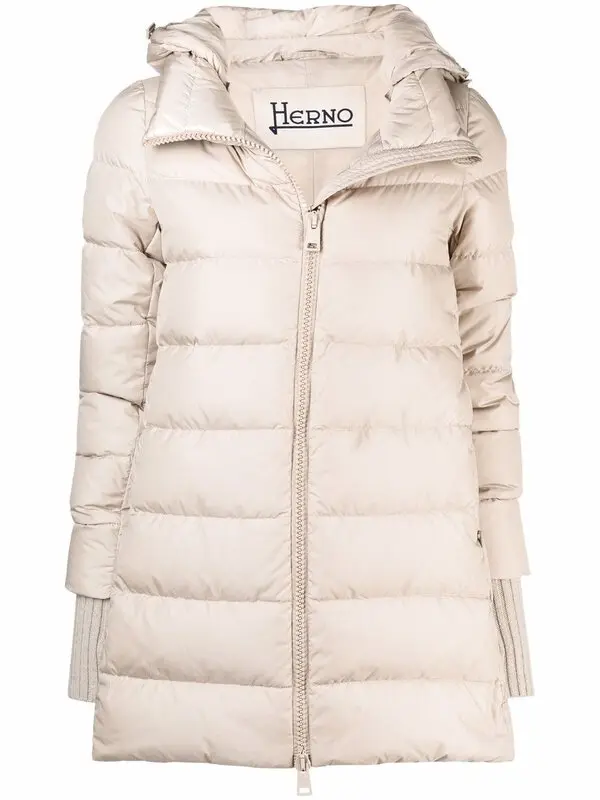 Herno Padded Hooded Coat - Neutrals