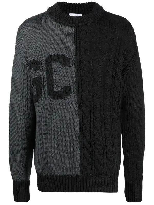 Gcds Logo Cable-knit Jumper - Black