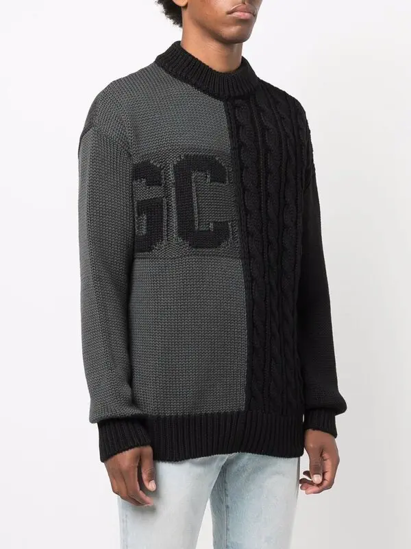 Gcds Logo Cable-knit Jumper - Black