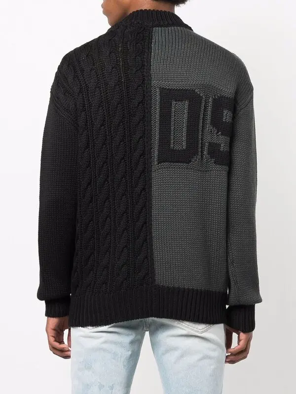 Gcds Logo Cable-knit Jumper - Black