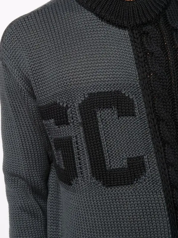 Gcds Logo Cable-knit Jumper - Black