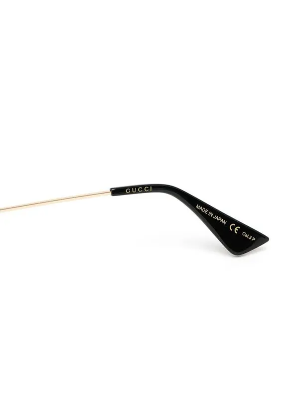 Gucci Gradient-lens Pilot-frame Sunglasses - Black