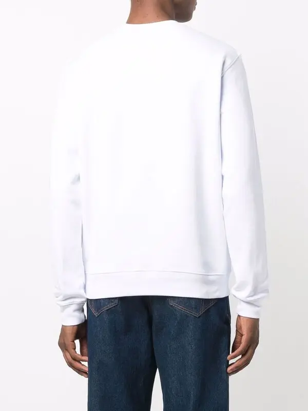 MSGM Logo-print Cotton Sweatshirt - White