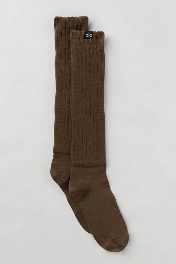Alo Yoga Scrunch Socks - Espresso