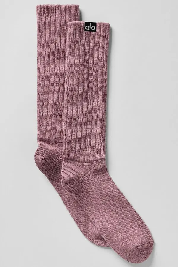 Alo Yoga Scrunch Socks - Smoky Quartz
