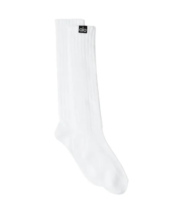 Alo Yoga Scrunch Socks - White