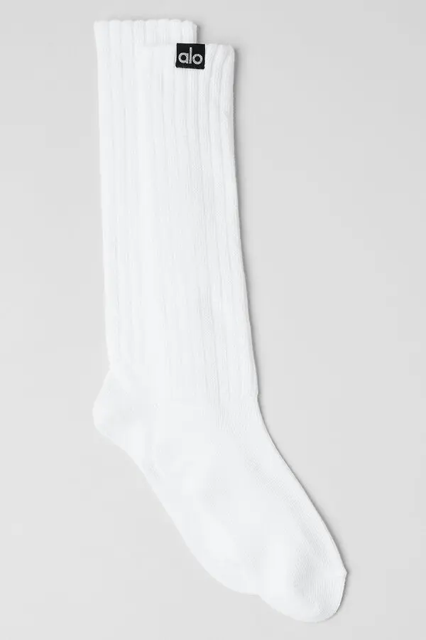 Alo Yoga Scrunch Socks - White