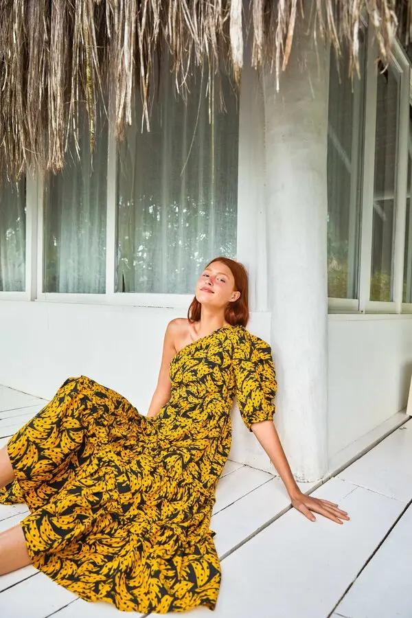 Farm Rio Midi Dress - Black Spotted Bananas | Editorialist