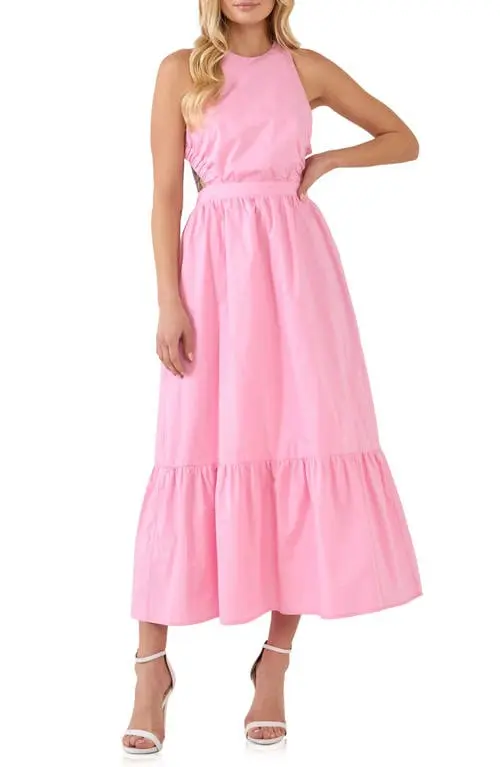 English Factory Open Back Dress - Pink
