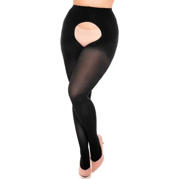 GLAMORY HOSIERY Ouvert 60 Suspender Tights - Black