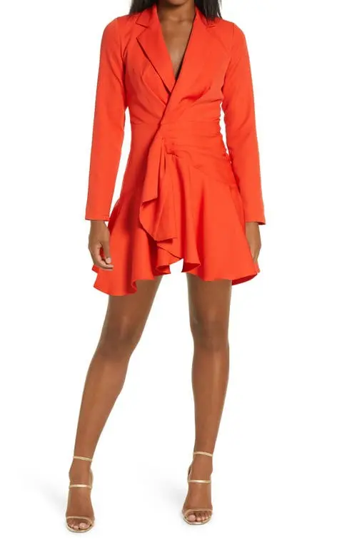 CHI CHI LONDON Wrap Front Cocktail Dress - Coral