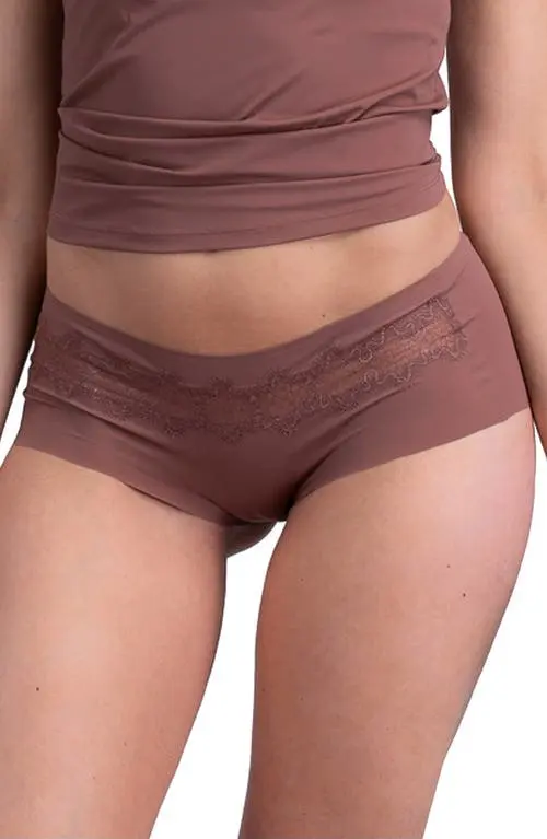 Uwila Warrior Soft Seamless Briefs With Lace - Toffee
