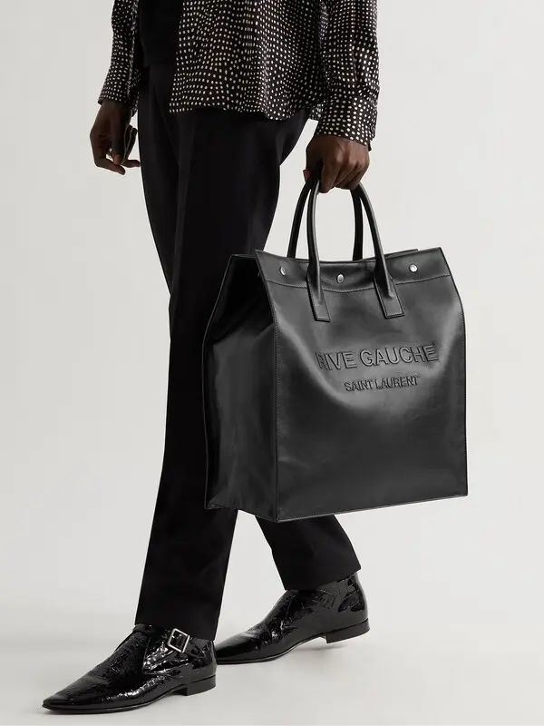 Saint Laurent Logo-embossed Leather Tote Bag