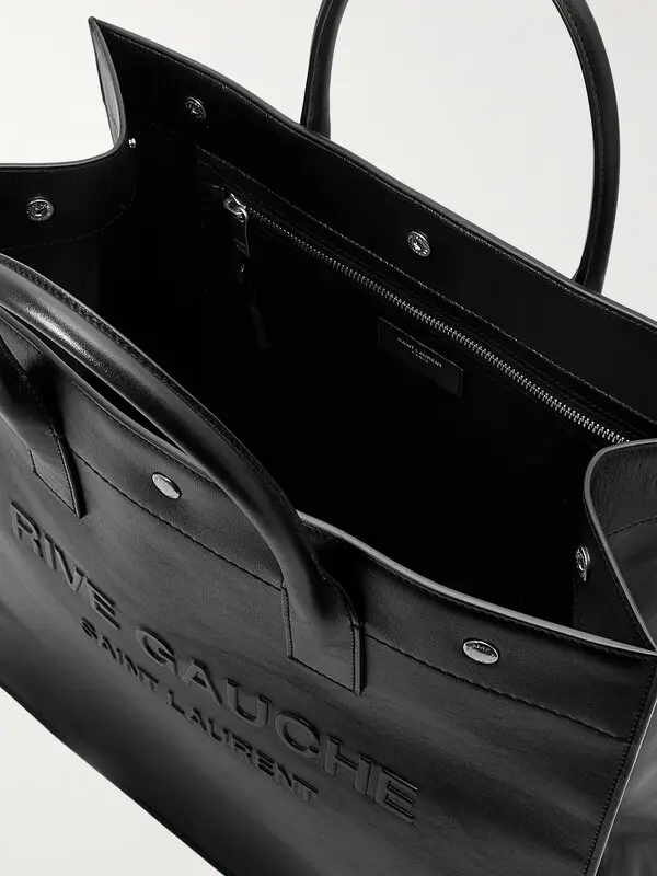 Saint Laurent Logo-embossed Leather Tote Bag