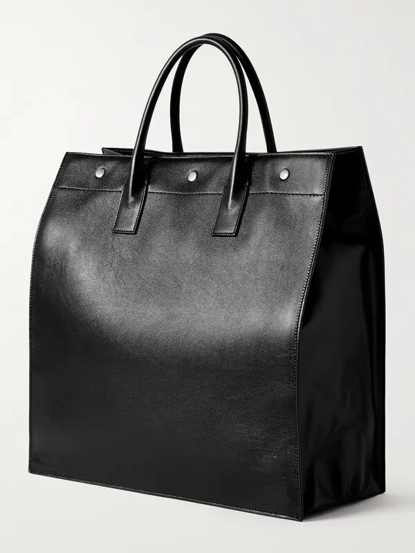 Saint Laurent Logo-embossed Leather Tote Bag