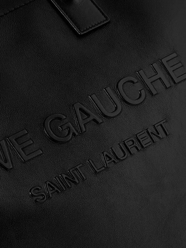 Saint Laurent Logo-embossed Leather Tote Bag