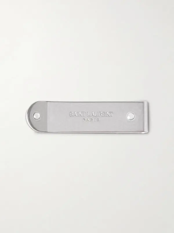Saint Laurent Logo-engraved -tone Money Clip - Silver