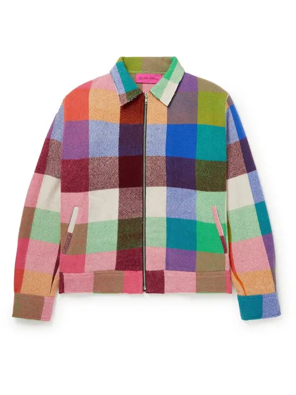 THE ELDER STATESMAN Wonderland Checked Cashmere Jacket