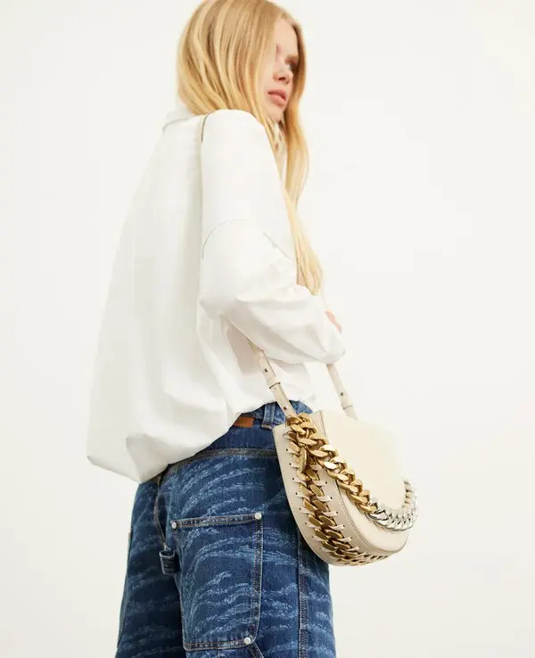 Stella McCartney Frayme Small Shoulder Bag - White