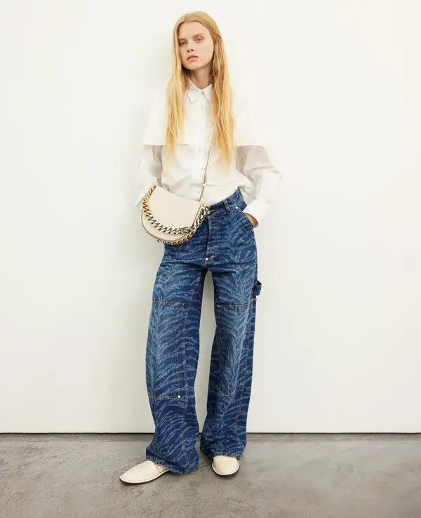 Stella McCartney Frayme Small Shoulder Bag - White