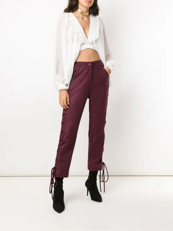 OLYMPIAH Napoles Cropped Trousers - Purple