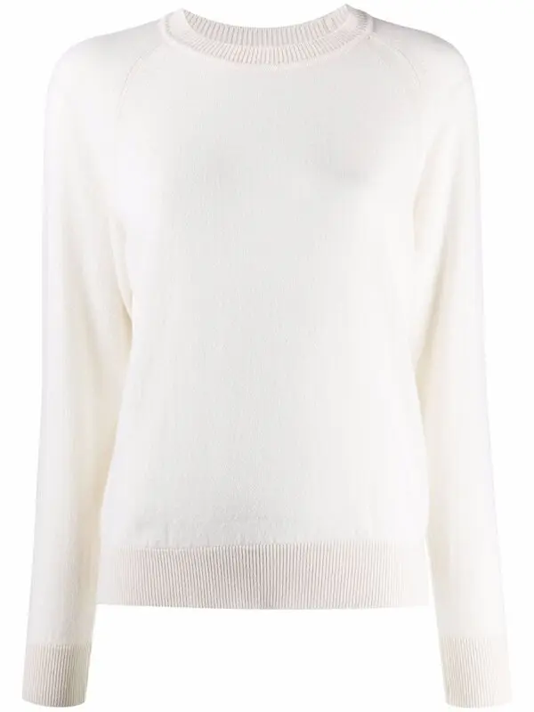 BARRIE Rib-trimmed Cashmere Jumper - White