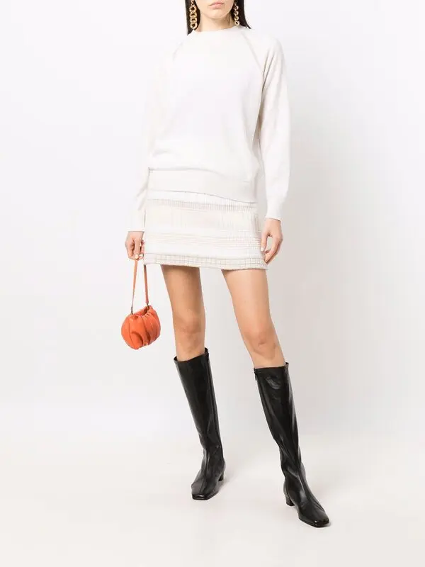 BARRIE Rib-trimmed Cashmere Jumper - White