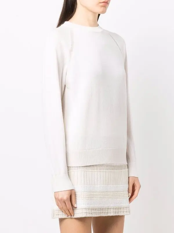 BARRIE Rib-trimmed Cashmere Jumper - White