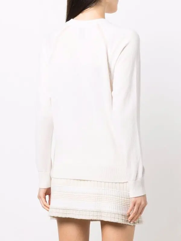BARRIE Rib-trimmed Cashmere Jumper - White