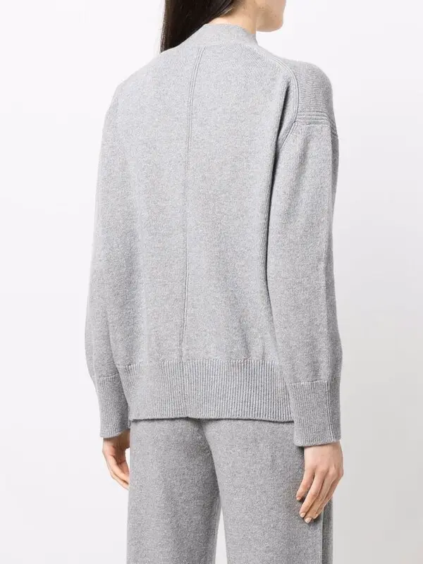 BARRIE Rib-detail Cashmere Cardigan - Grey