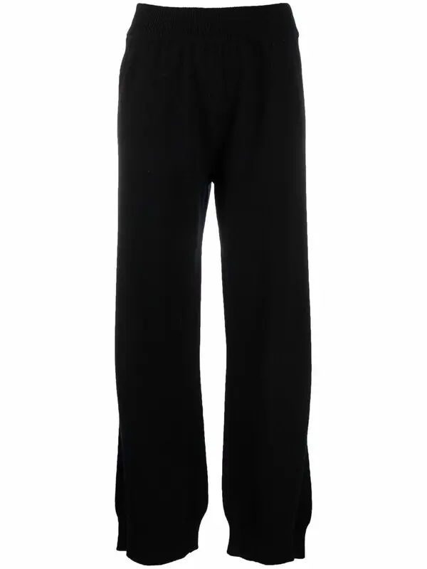 BARRIE Tapered-leg Cashmere Trousers - Black