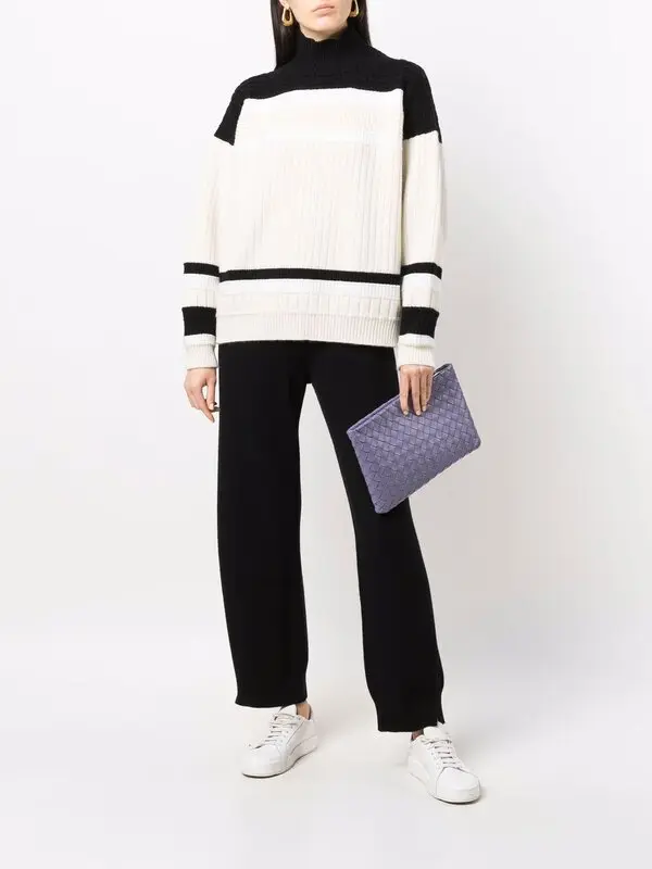 BARRIE Tapered-leg Cashmere Trousers - Black