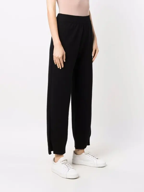 BARRIE Tapered-leg Cashmere Trousers - Black